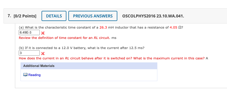 Solved (a) What is the characteristic time constant of a | Chegg.com