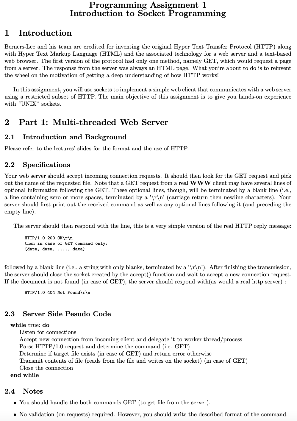 Programming Assignment 1 Introduction to Socket | Chegg.com Programming Assignment 1 Introduction to Socket | Chegg.com