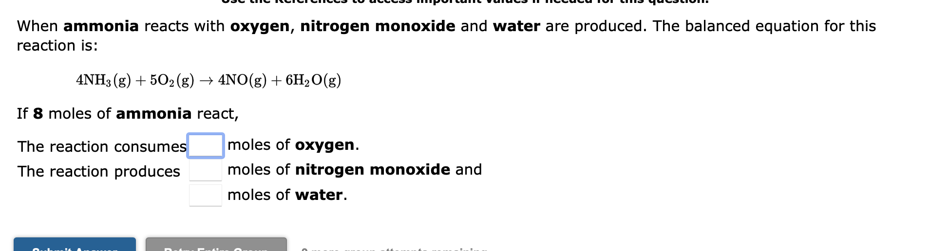 Solved When ammonia reacts with oxygen, nitrogen monoxide | Chegg.com