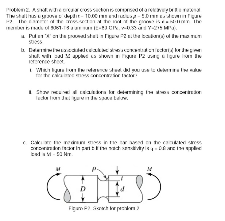 Solved Problem 2. A shaft with a circular cross section is | Chegg.com