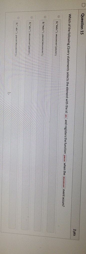 Solved Which of the following JavaScript DOM statements | Chegg.com