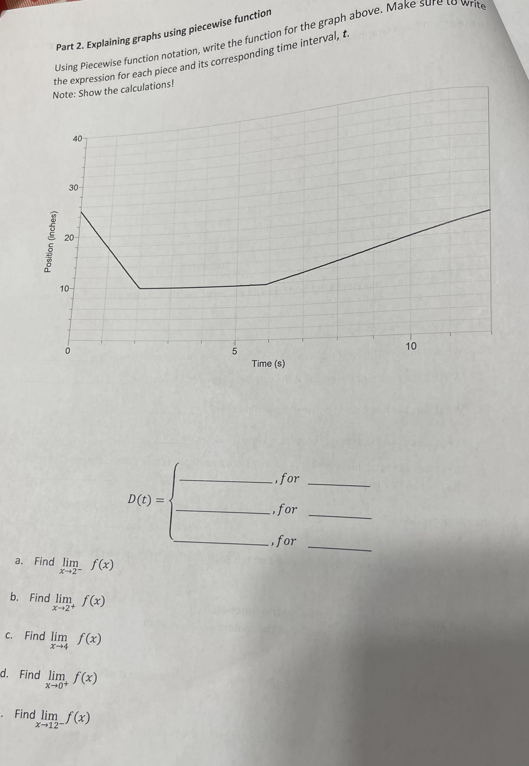 Solved Part 2. Explaining graphs using piecewise function | Chegg.com Solved Part 2. Explaining graphs using piecewise function | Chegg.com