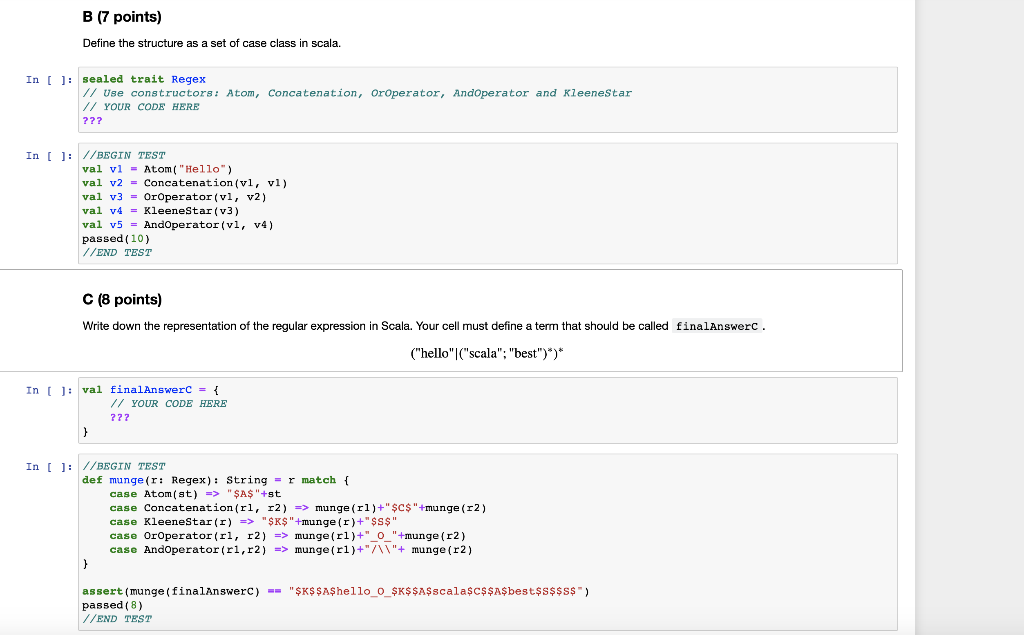 Define the structure as a set of case class in | Chegg.com