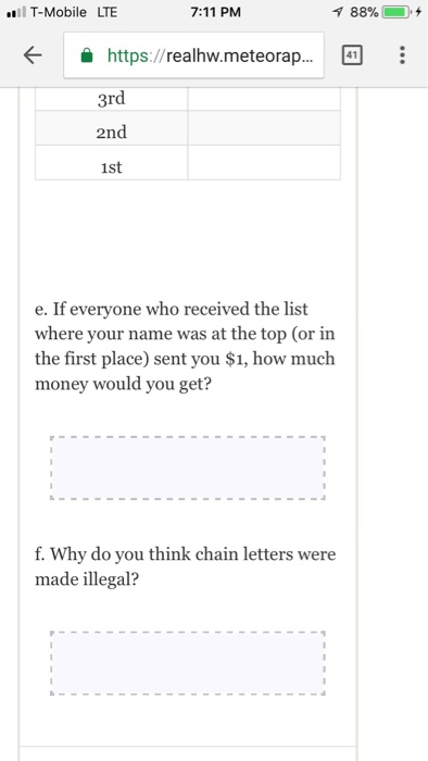 Solved 3. Chain letters, which are now illegal, used to be | Chegg.com