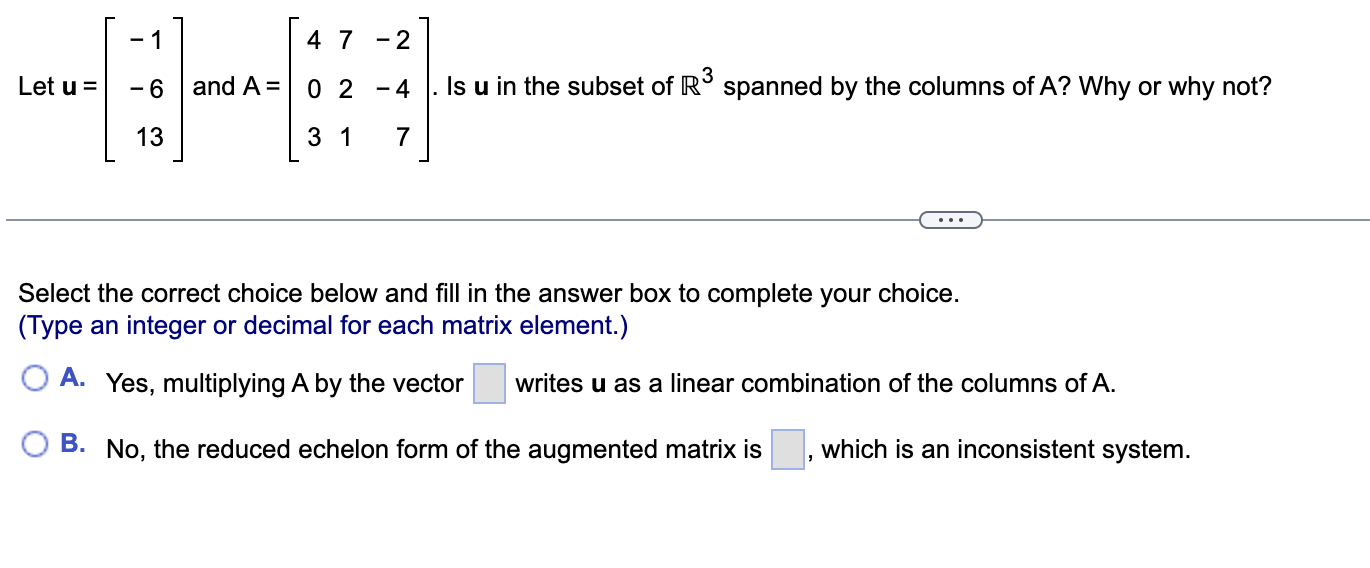 Solved Select the correct choice below and fill in the | Chegg.com