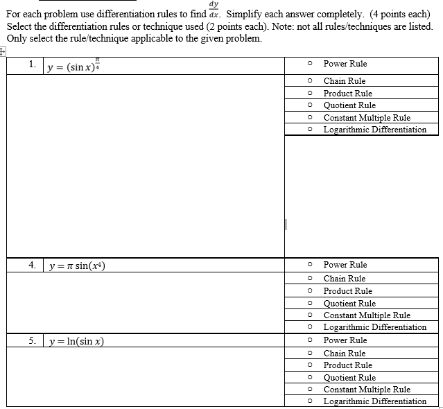 Solved For each problem use differentiation rules to find | Chegg.com