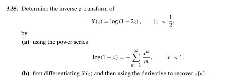 Solved 3.35. ﻿Determine the inverse z-transform | Chegg.com