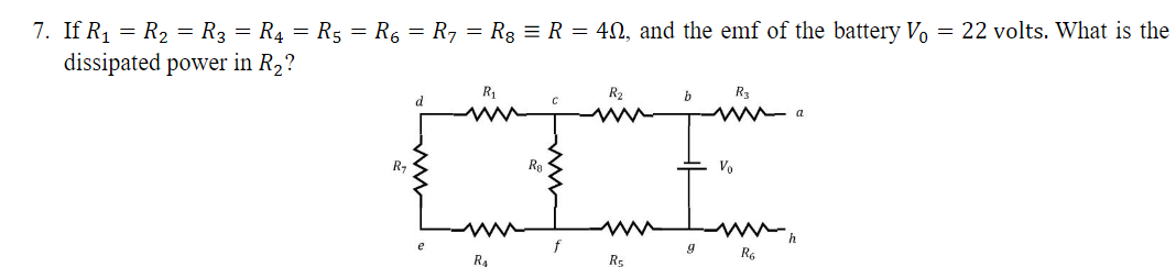 Solved = 7. If R1 = R2 = R3 = R4 = R5 = R6 = R7 = R3 = R = | Chegg.com