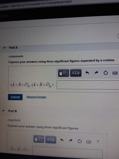 Solved Constants Three vectors are shown in the figure. | Chegg.com