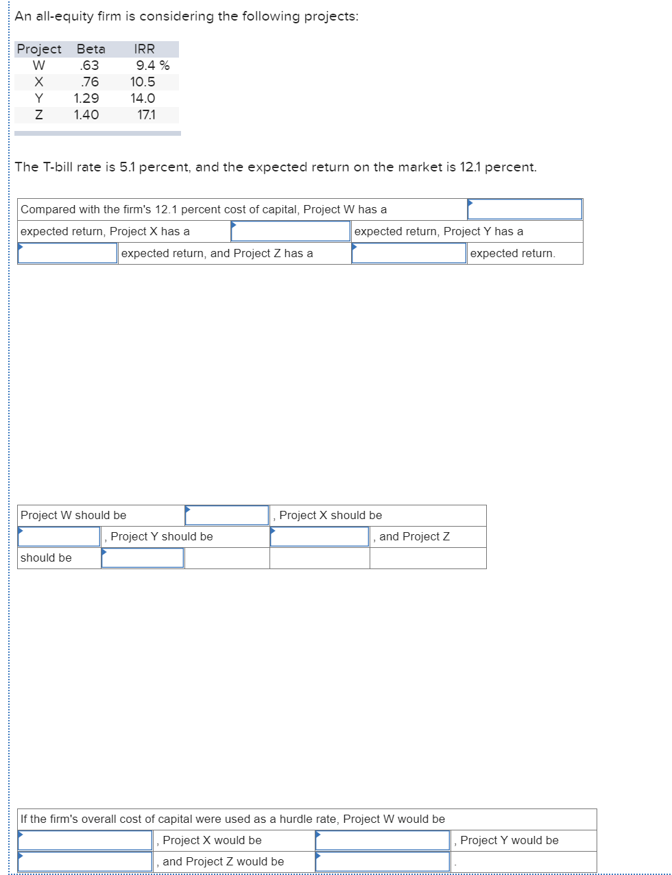 Solved An all-equity firm is considering the following | Chegg.com