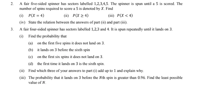Solved 2. A fair five-sided spinner has sectors labelled | Chegg.com