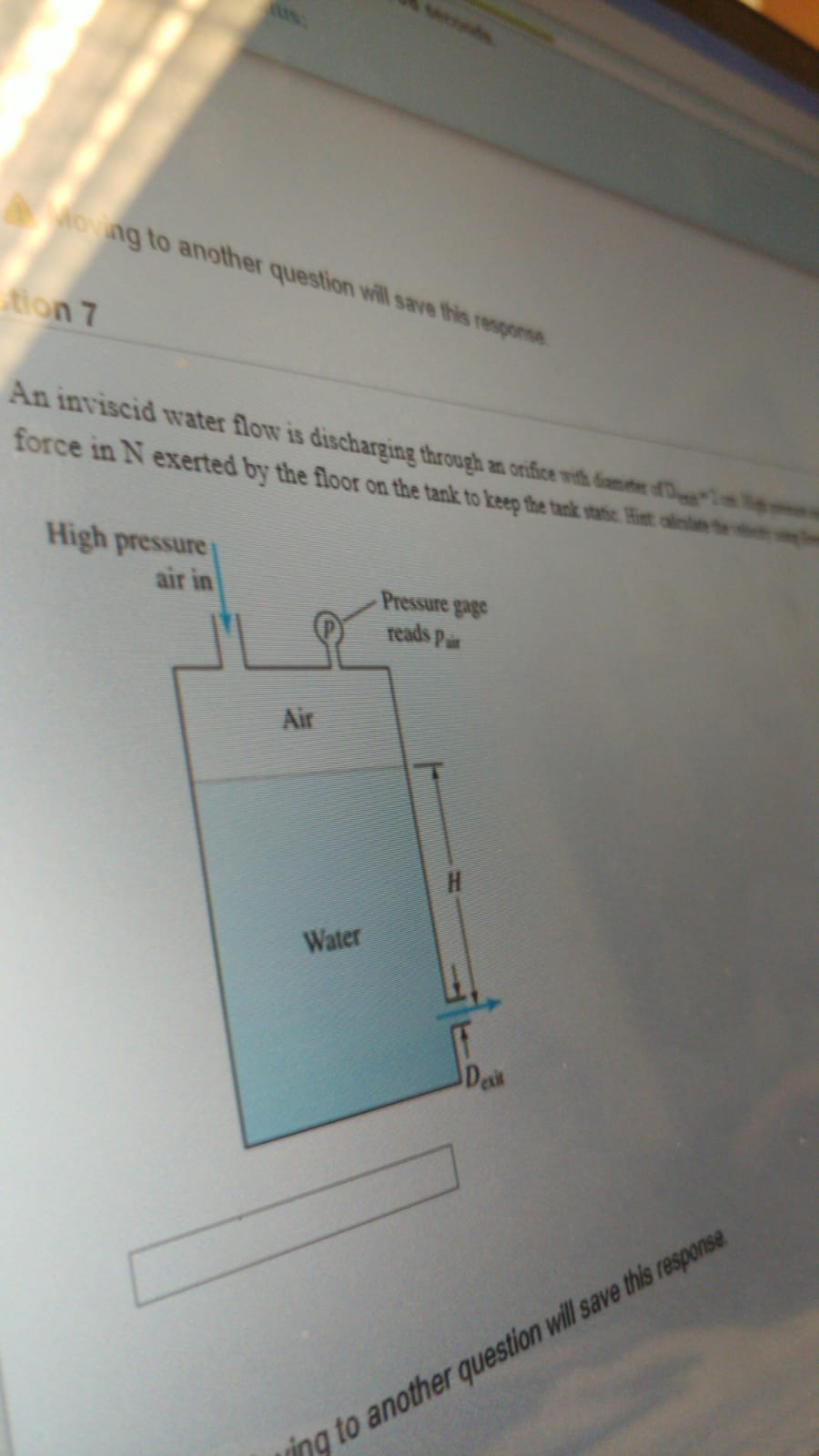 Solved An inviscid water flow is discharging through an | Chegg.com