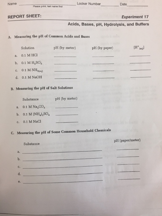 Solved Name Locker Number Date. Please print last name first | Chegg.com