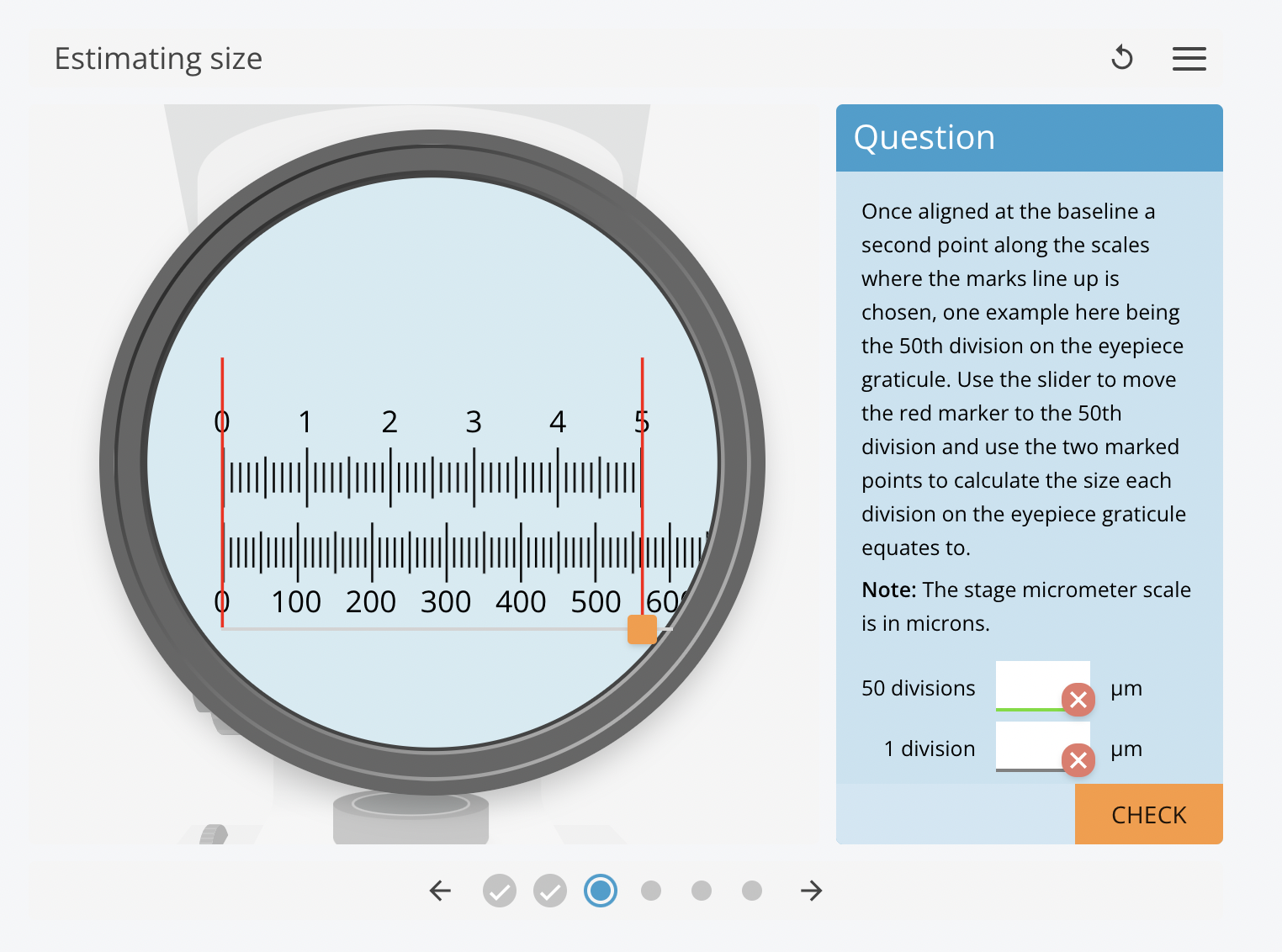 Solved Estimating sizeQuestionOnce aligned at the baseline | Chegg.com