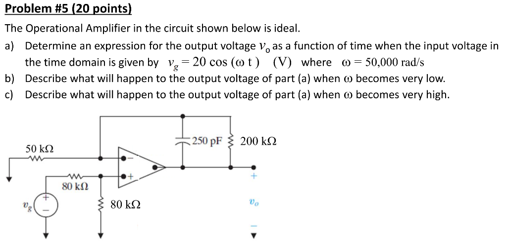 Solved Problem #5 (20 points) The Operational Amplifier in | Chegg.com