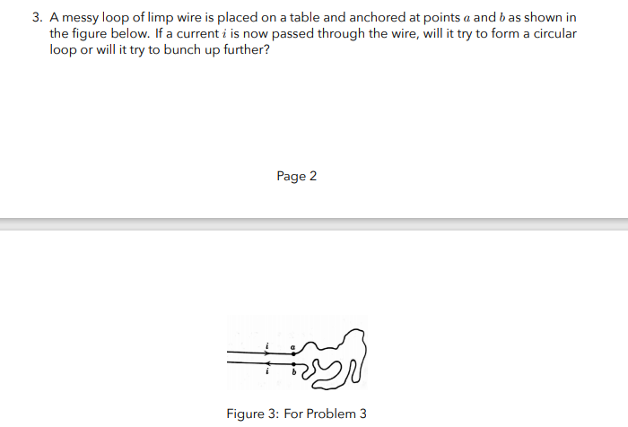 Solved 3. A messy loop of limp wire is placed on a table and | Chegg.com