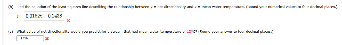 Solved different mean water temperatures where salamander | Chegg.com