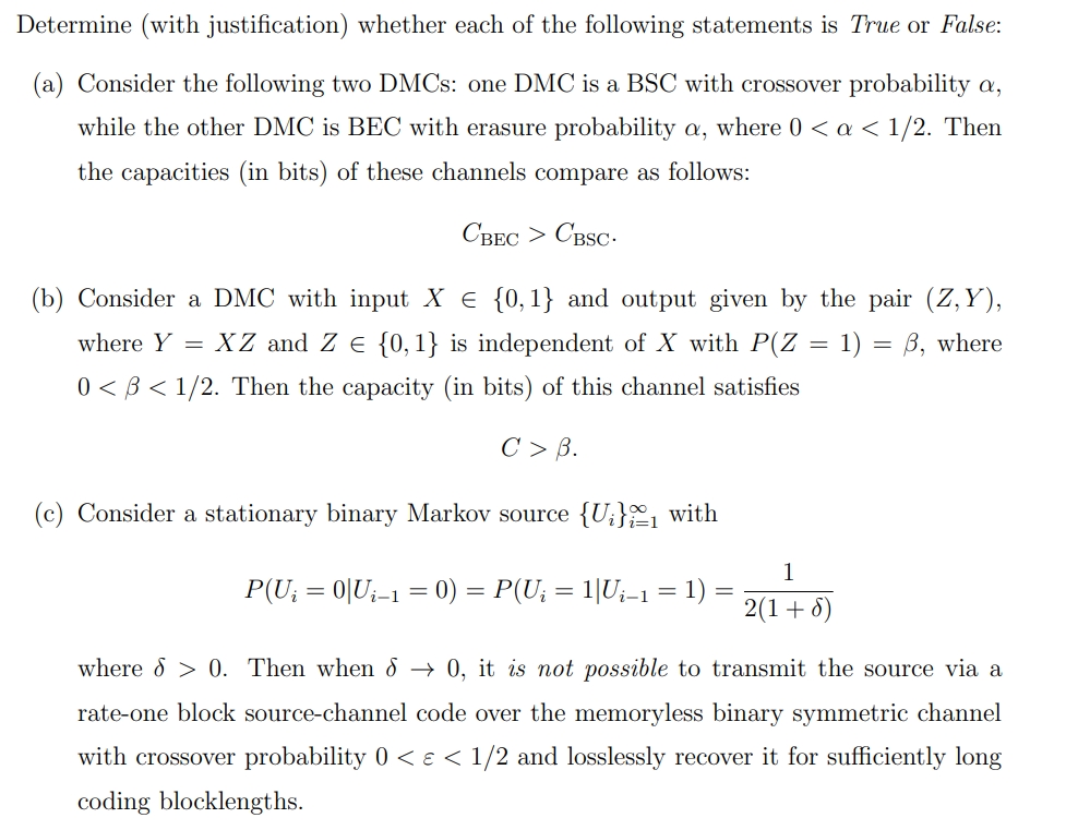 Solved Determine (with justification) ﻿whether each of the | Chegg.com