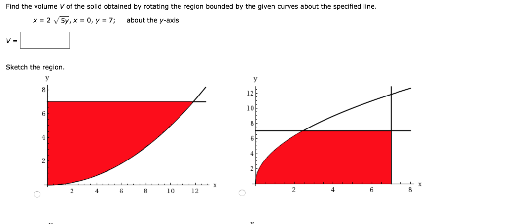 Solved Find The Volume V Of The Solid Obtained By Rotating