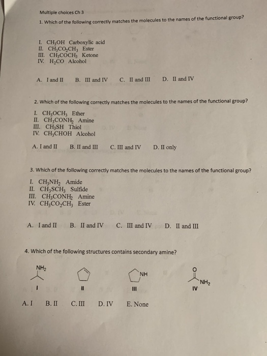 Solved Multiple choices Ch 3 1. Which of the following | Chegg.com