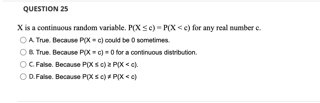 Solved X Is A Continuous Random Variable Px≤cpx 0394