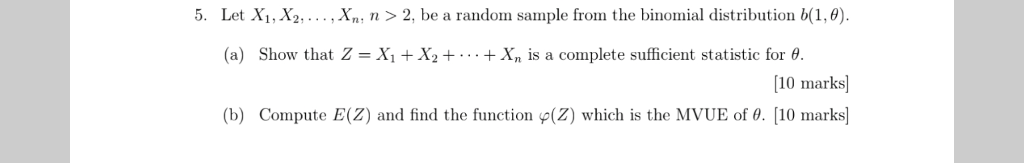 Solved 5. Let Xi, X2, . . . , X,, n > 2, be a random sample | Chegg.com