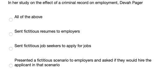 Solved In her study on the effect of a criminal record on | Chegg.com