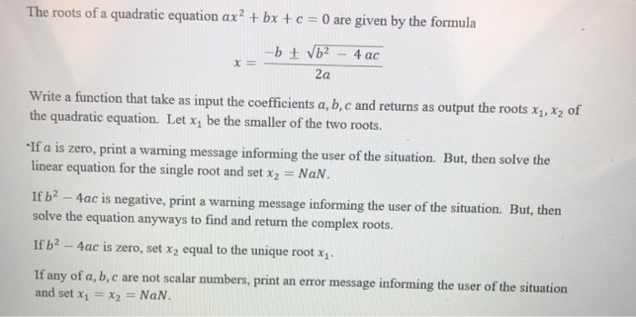 How To Program Quadratic Equation In Matlab - sonicfreedome7