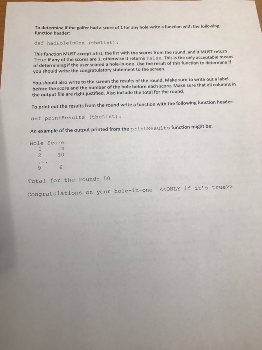 Solved Write a program that will store the golf scores for | Chegg.com