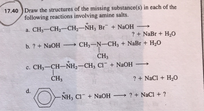 Solved 17.40 Draw the structures of the missing substance(s) | Chegg.com