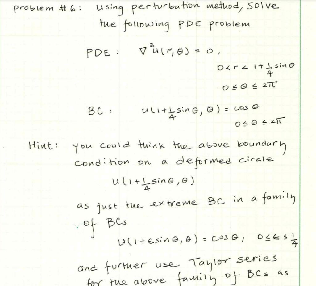 Solved problem #6: using perturbation method, solve the | Chegg.com