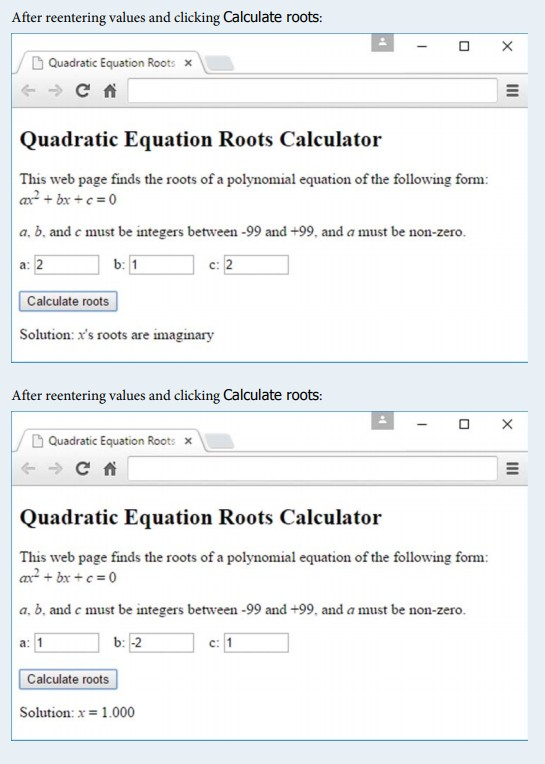 Solved Create a web page named rootsCalculator.html that | Chegg.com