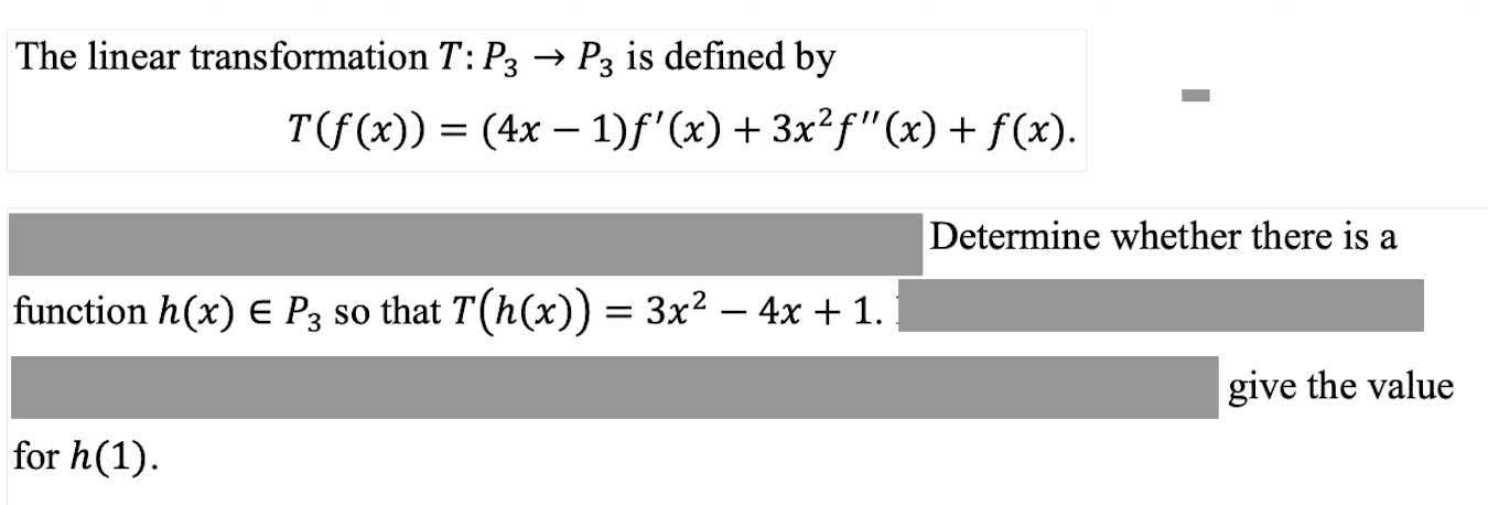 Solved The linear transformation T:P3→P3 is defined by | Chegg.com