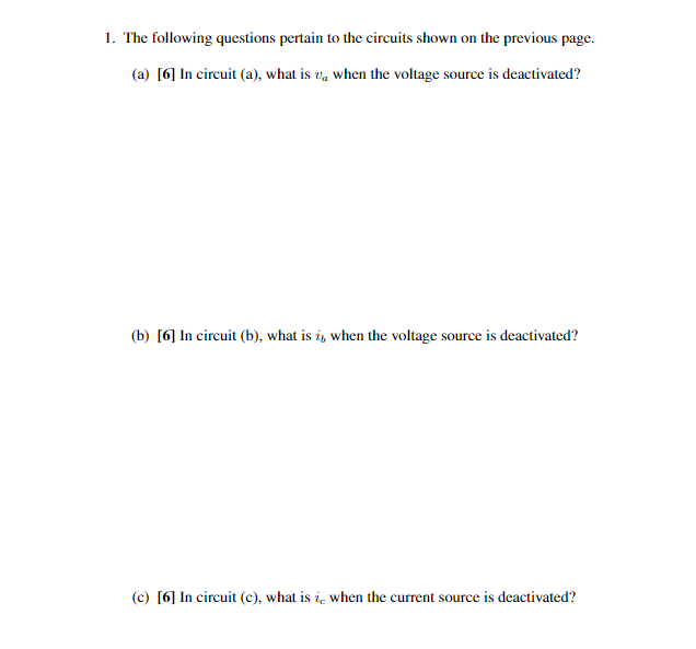 Solved (a) (b) (c)1. The following questions pertain to the | Chegg.com