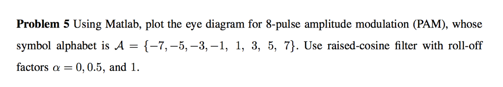 Problem 5 Using Matlab Plot The Eye Diagram For 