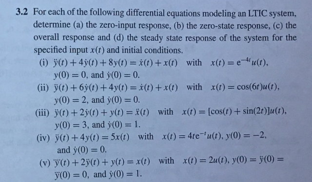 Solved 3.2 For each of the following differential equations | Chegg.com