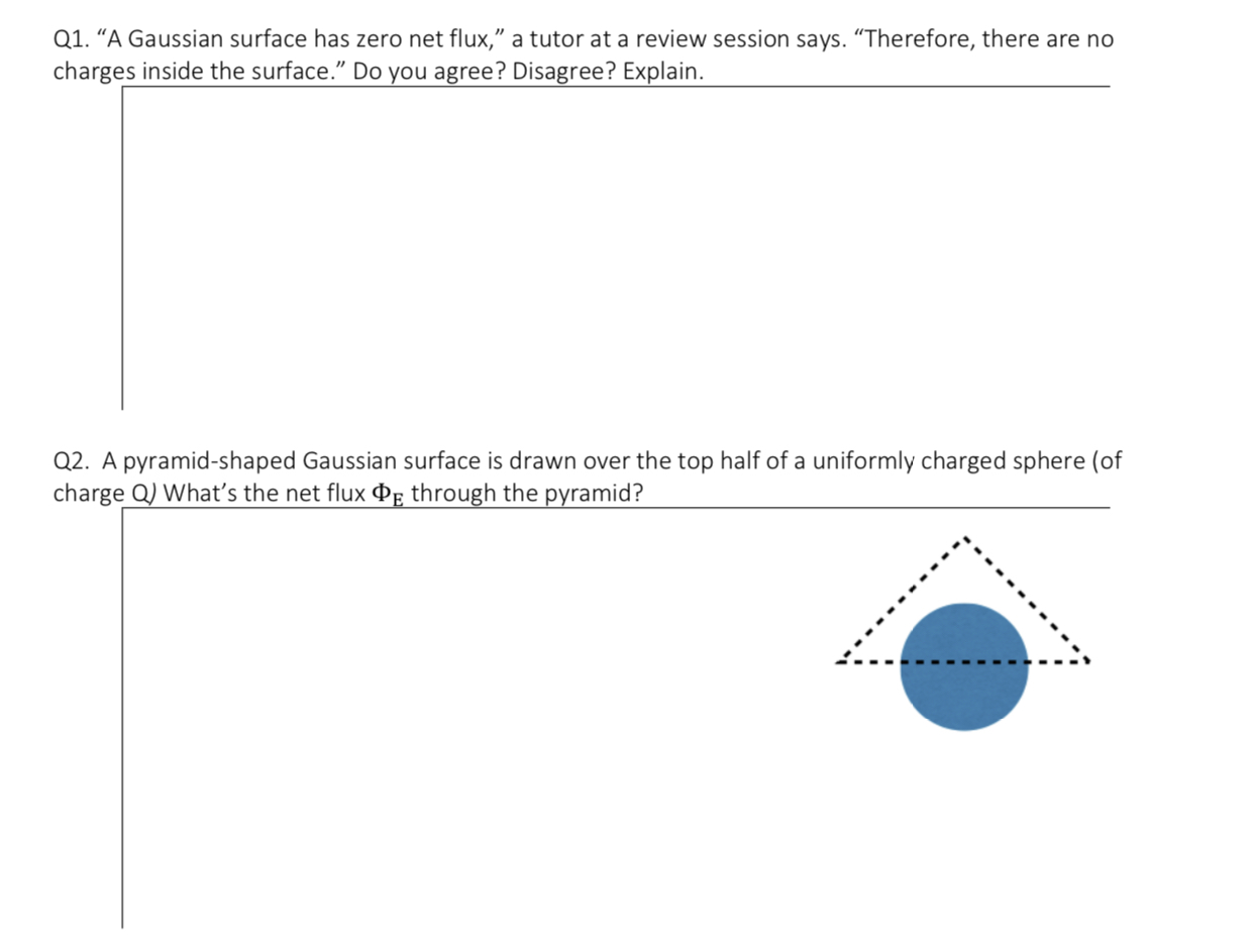 Solved Q1. “A Gaussian surface has zero net flux,” a tutor | Chegg.com