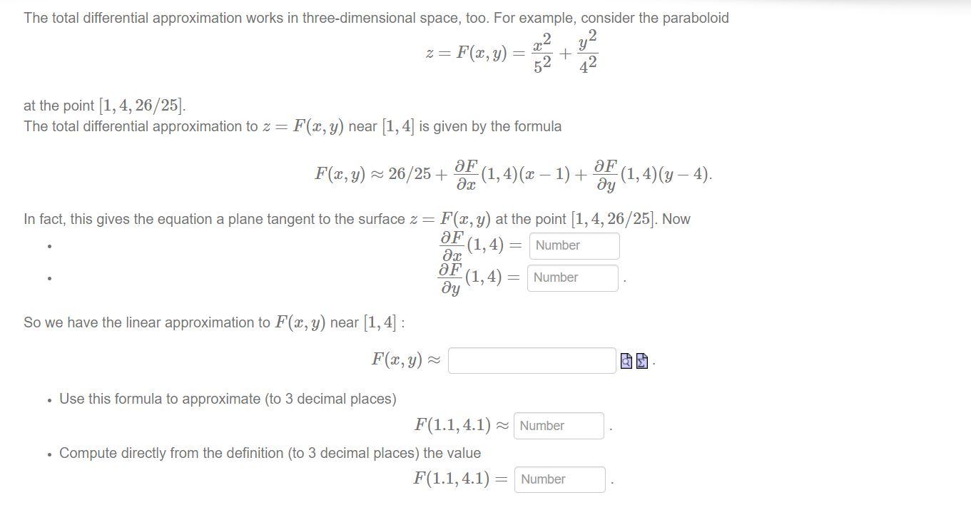 Solved The total differential approximation works in | Chegg.com