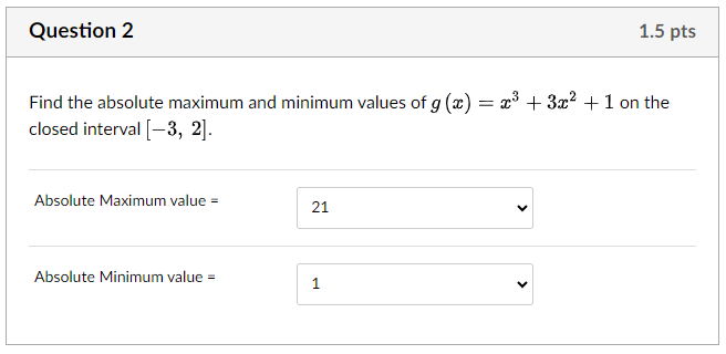 Solved Find the absolute maximum and minimum values of | Chegg.com