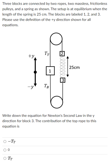 Solved Three blocks are connected by two ropes, two | Chegg.com