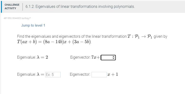 Solved \begin{tabular}{l|l} ALLENGE & 6.1.2: Eigenvalues of | Chegg.com