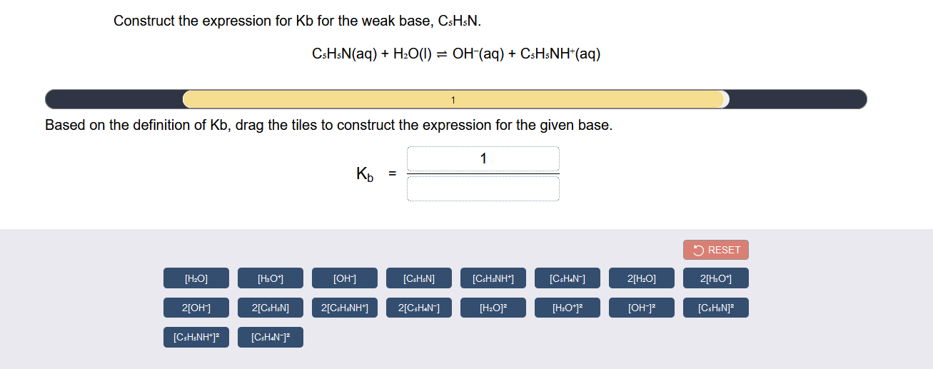 Solved Construct the expression for Kb for the weak base, | Chegg.com
