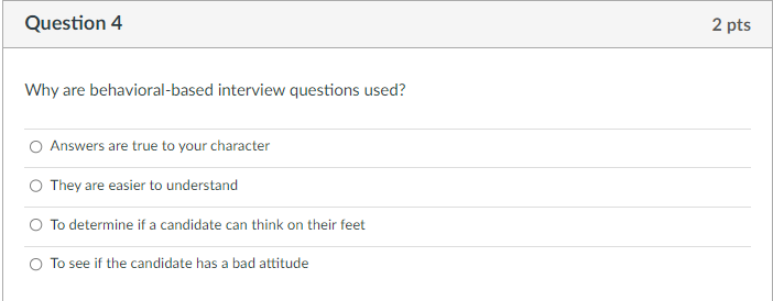 Solved Why are behavioral-based interview questions used? | Chegg.com