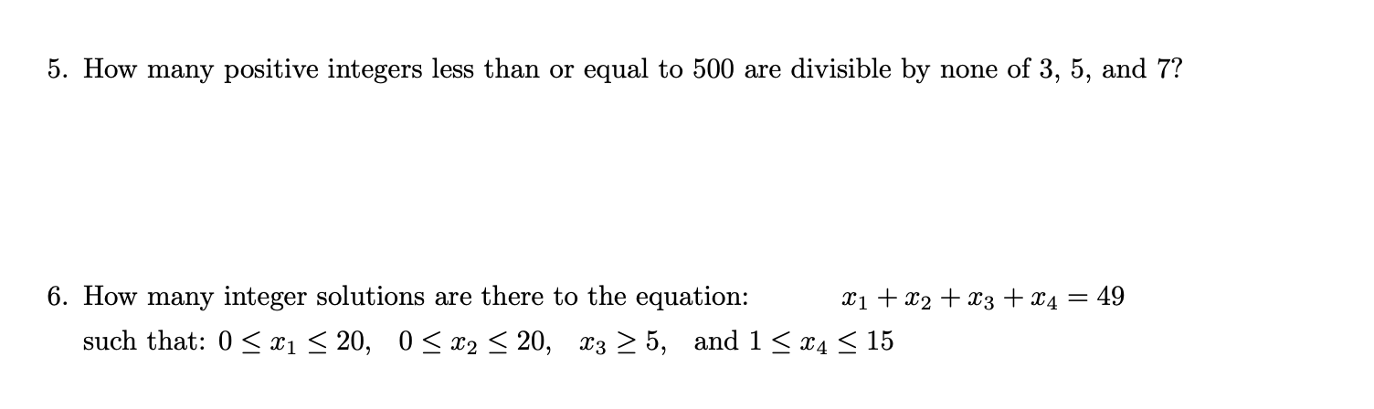Solved 5. How many positive integers less than or equal to | Chegg.com