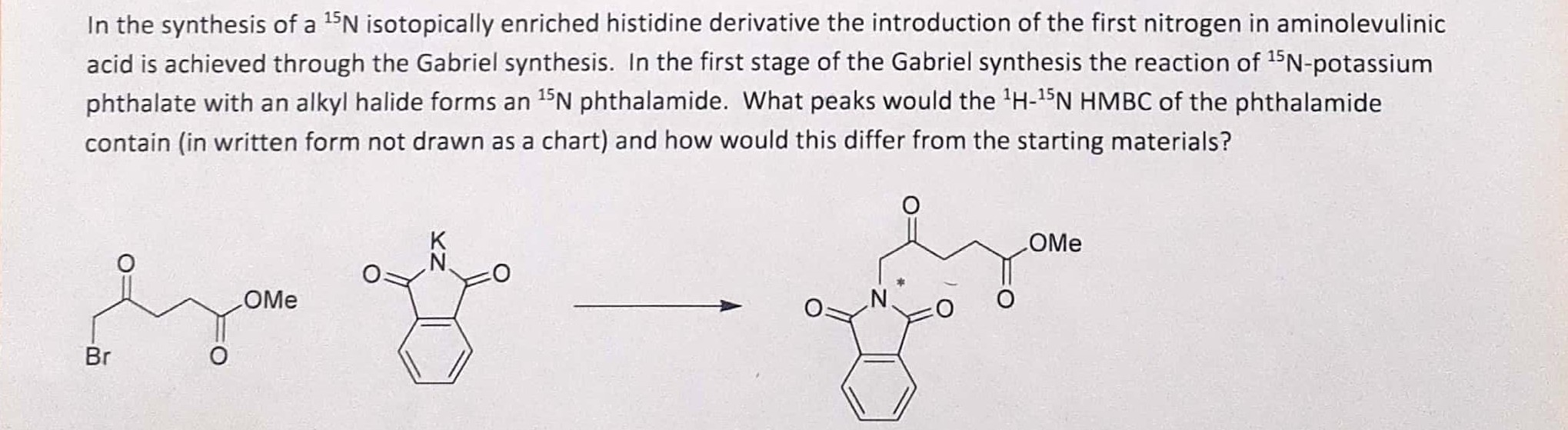 Solved In the synthesis of 15 N isotopically enriched | Chegg.com