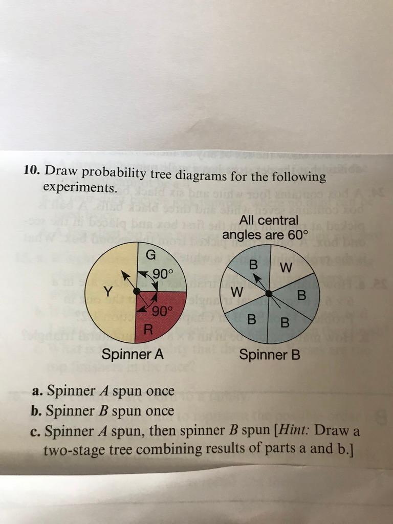 Solved 10. Draw probability tree diagrams for the following | Chegg.com