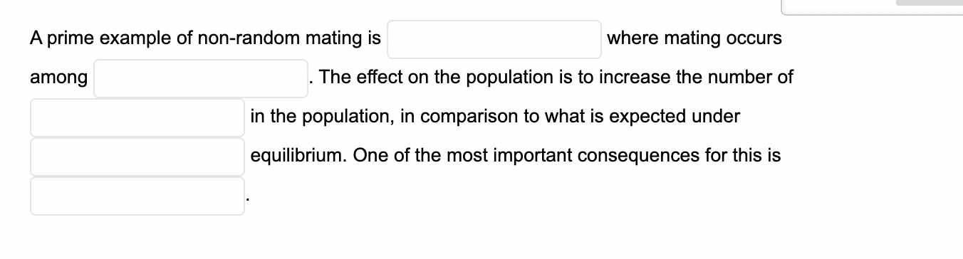 Solved A prime example of non-random mating is where mating | Chegg.com
