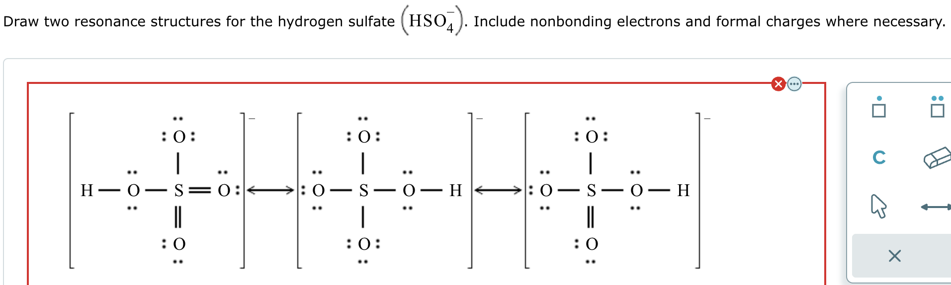 Solved Draw two resonance structures for the hydrogen | Chegg.com