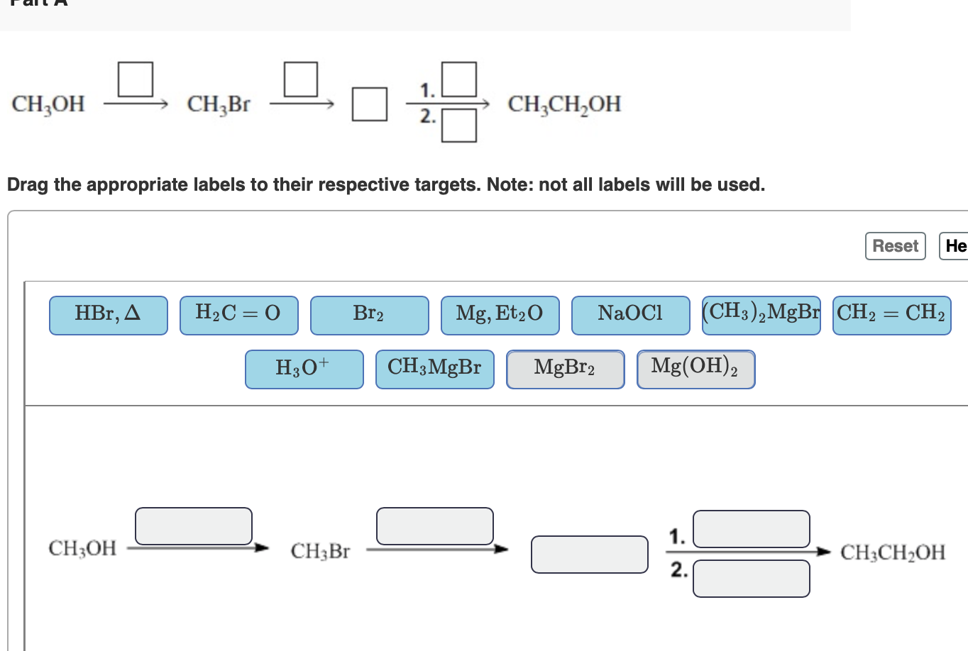 Solved List three different sets of reagents (each set | Chegg.com