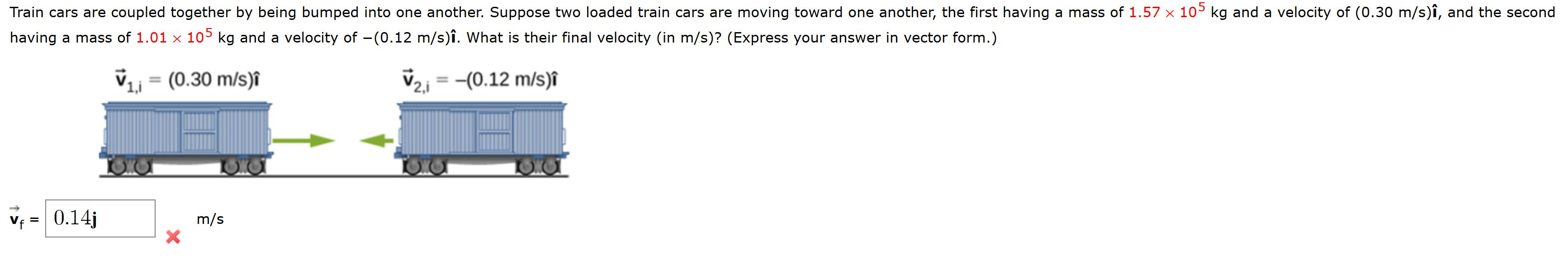 Solved Train cars are coupled together by being bumped into | Chegg.com